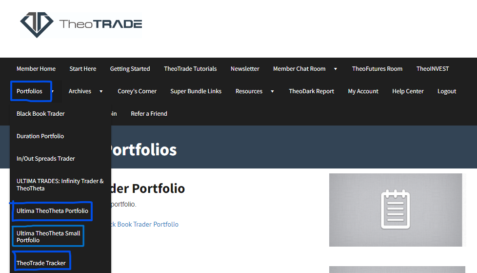 Where can I find portfolio updates on the website? – Theotrade